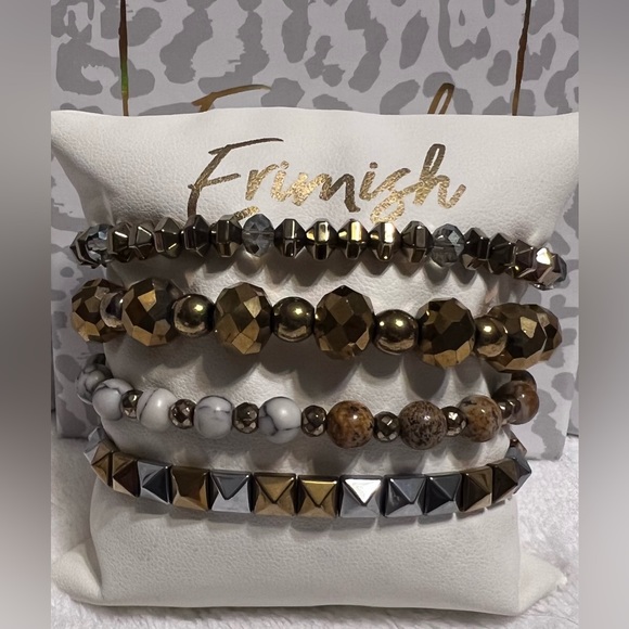 Erimish | Jewelry | Brand New Erimish Bracelets 4 Pc Stack Brown White ...